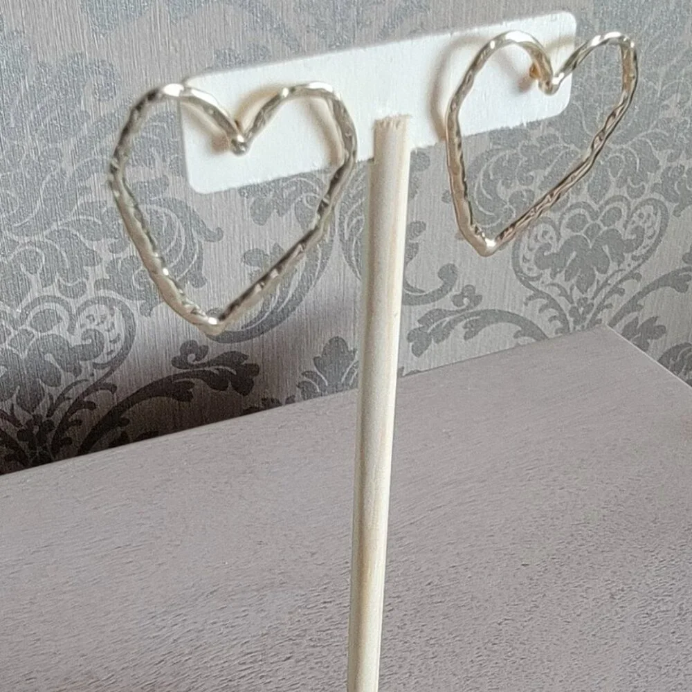 Jewelry | Gold Tone Hallow Heart Earrings | Poshmark